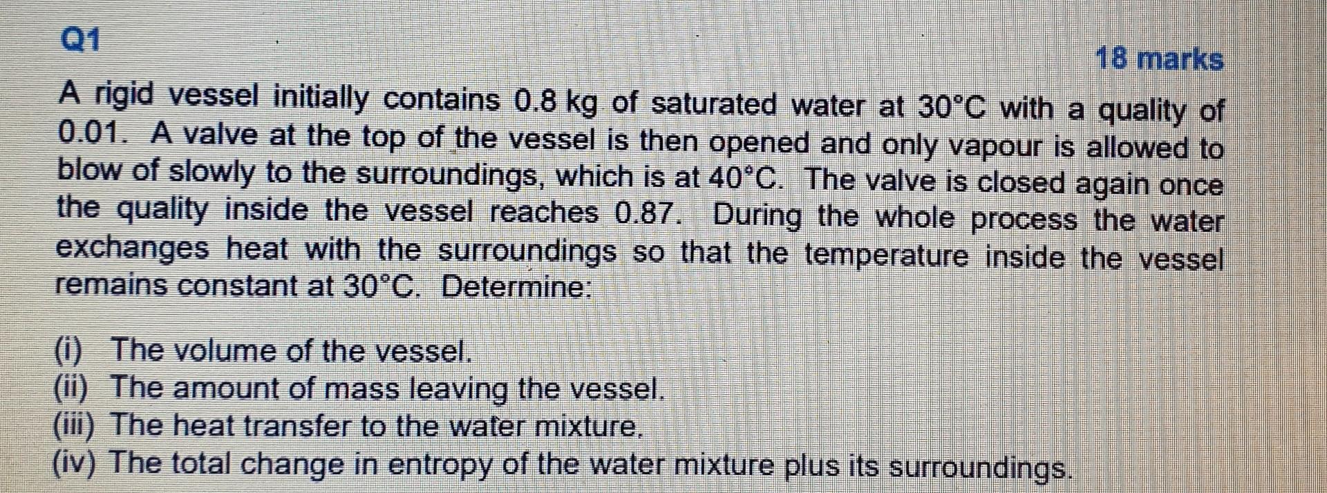 Solved A rigid vessel initially contains 0.8 kg of saturated | Chegg.com