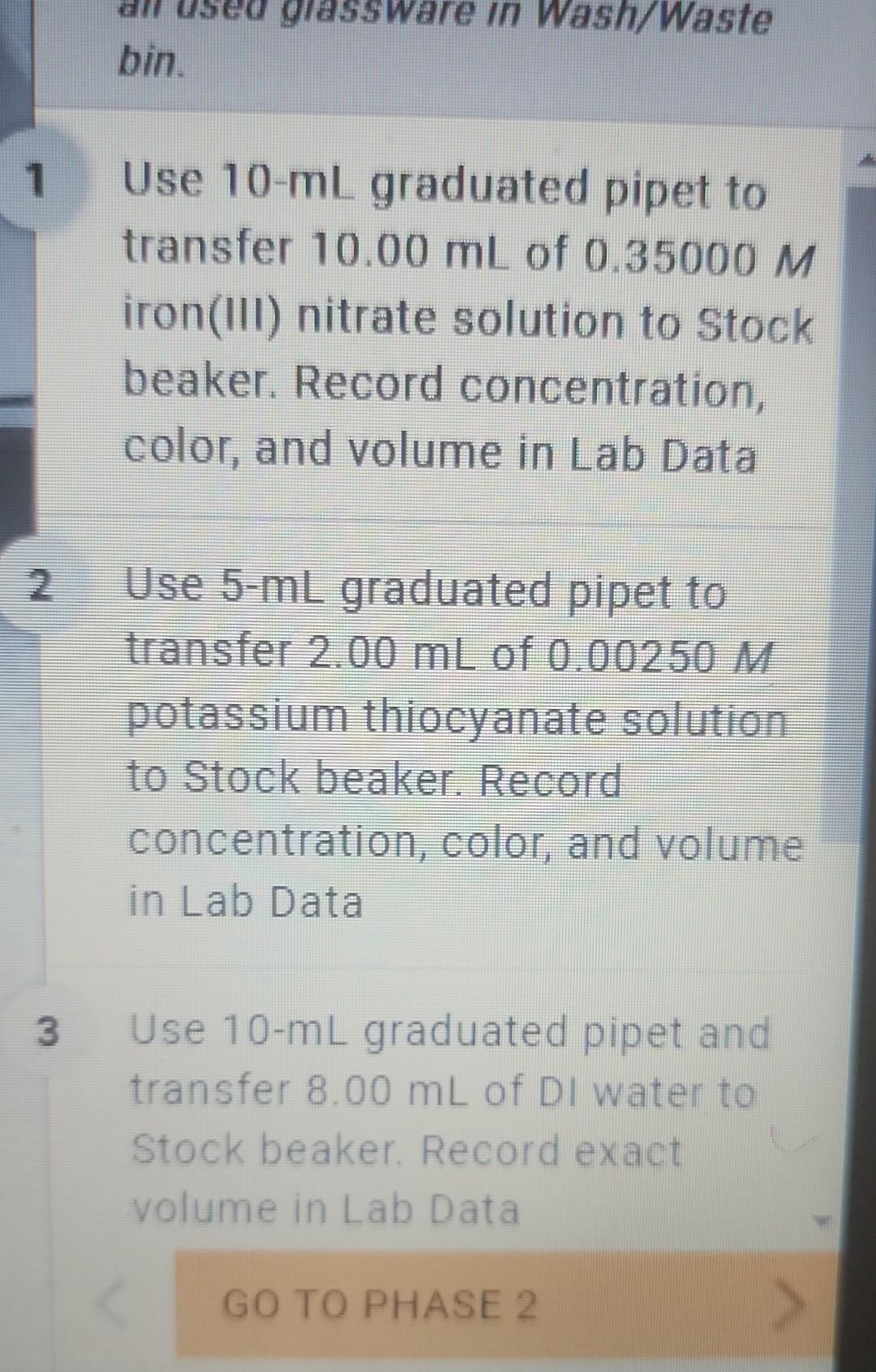 Solved bin. 1 Use 10-mL graduated pipet to transfer 10.00 mL | Chegg.com
