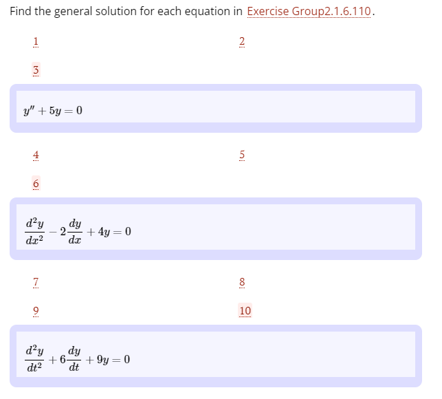 Solved Find the general solution for each equation in | Chegg.com