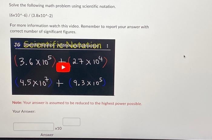 Solved Solve the following math problem using scientific | Chegg.com