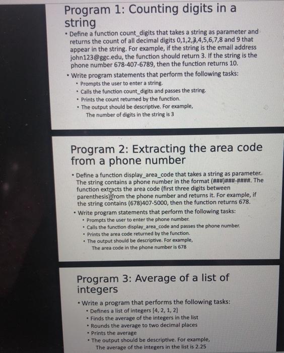 Solved Program 1 Counting Digits In A String • Define A 1464