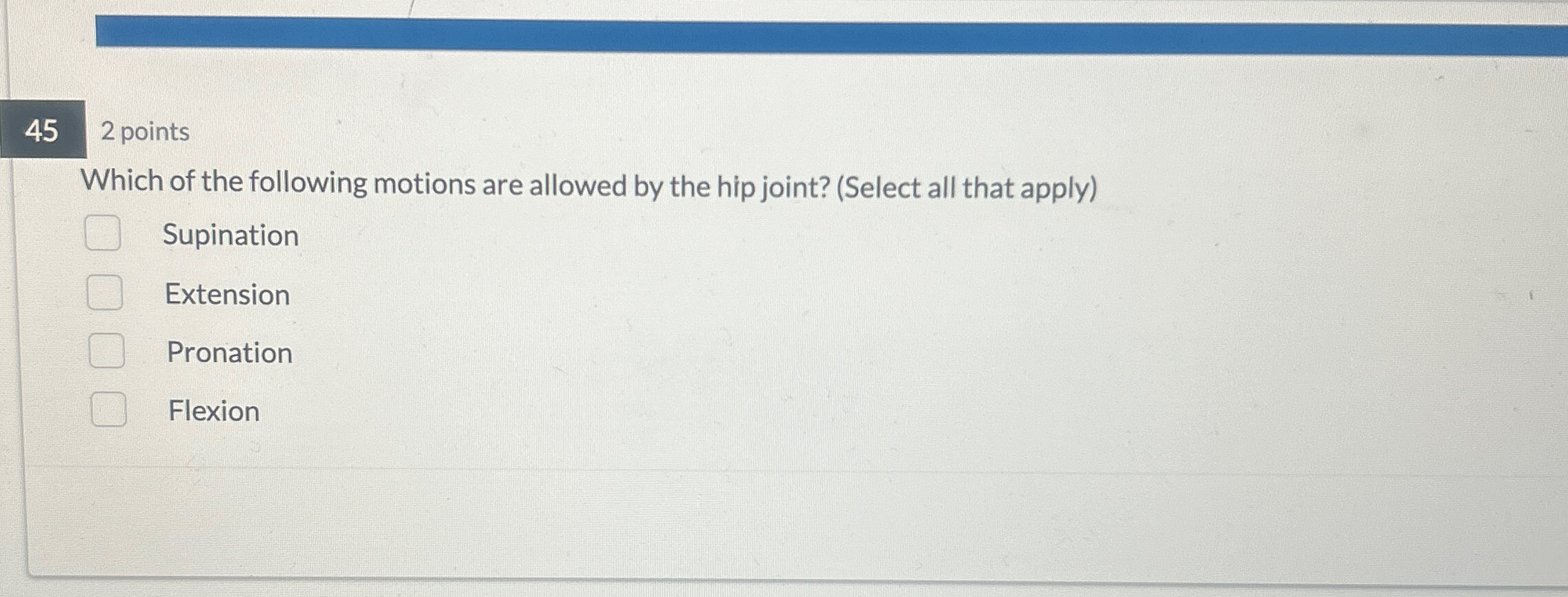 Solved 452 ﻿pointsWhich of the following motions are allowed | Chegg.com