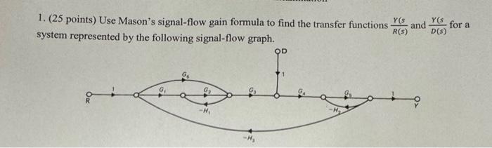 1. (25 points) Use Mason's signal-flow gain formula | Chegg.com