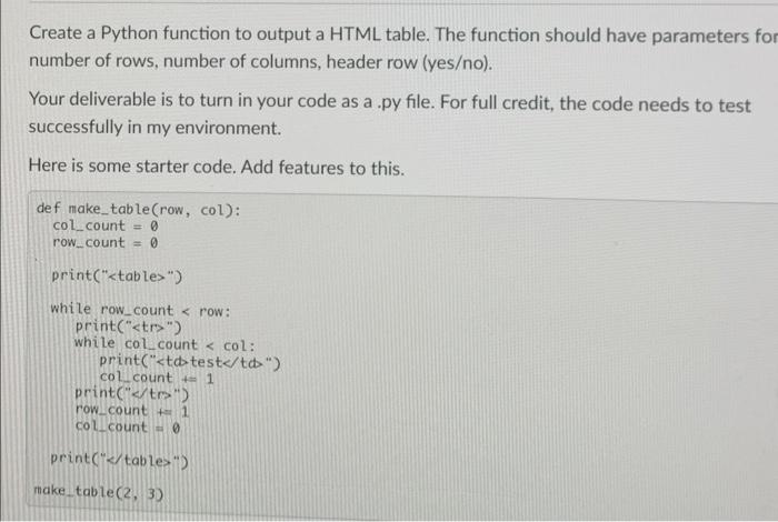 Solved pls help me with python,the given starter code has | Chegg.com