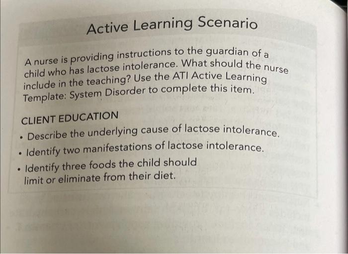 Solved Active Learning Scenario A nurse is providing | Chegg.com