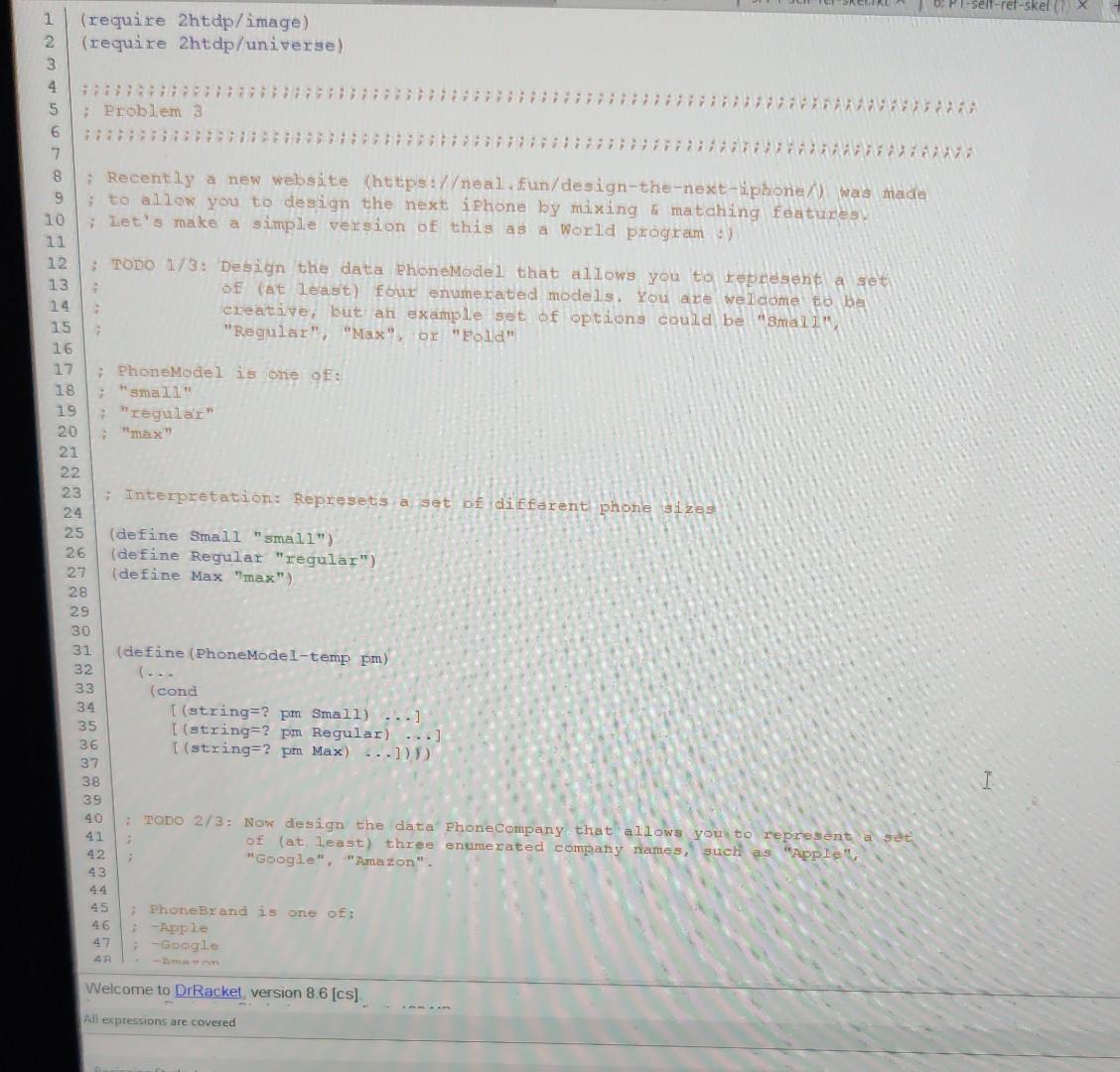 (require 2htdp/ universe) i. Recently a new website | Chegg.com