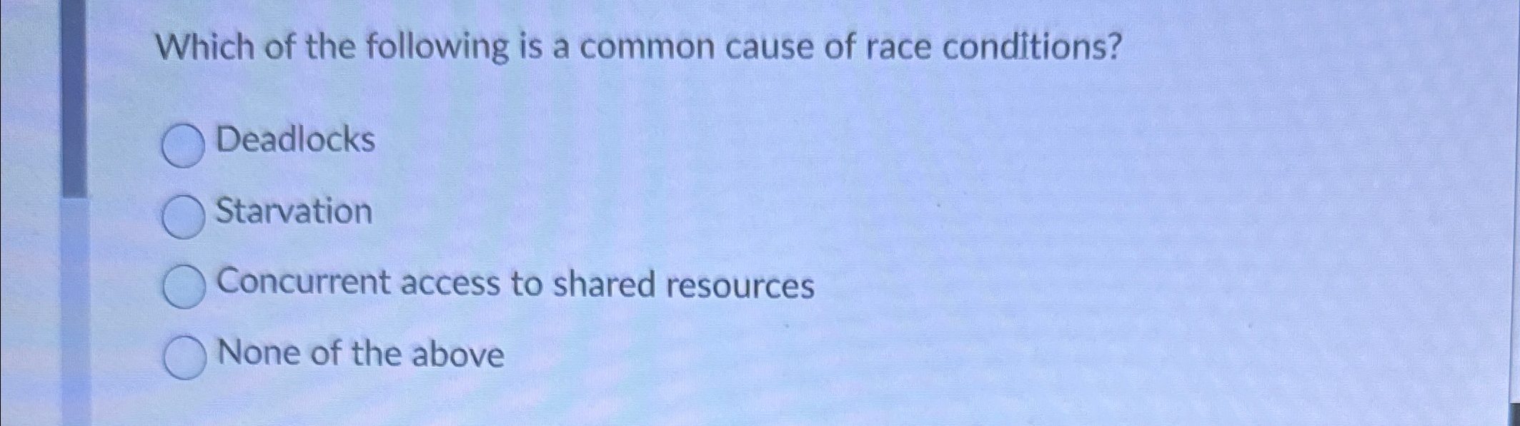 Solved Which of the following is a common cause of race | Chegg.com