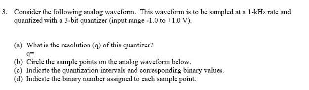 Solved 3. Consider the following analog waveform. This | Chegg.com