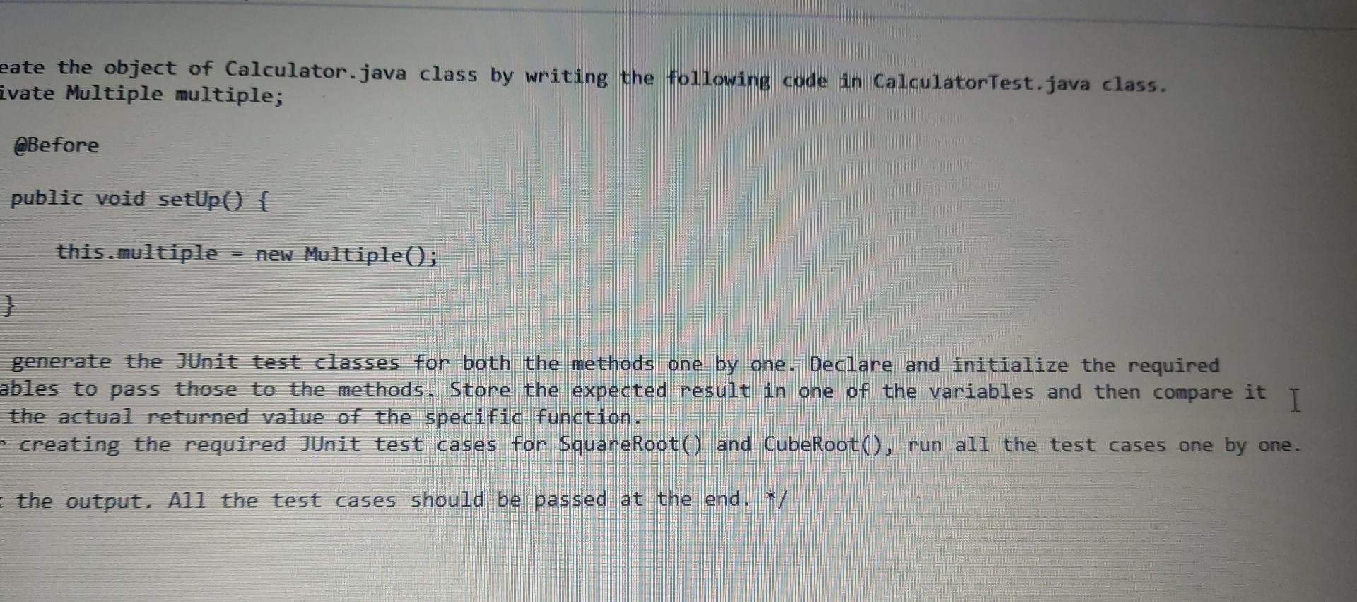 eate the object of Calculator.java class by writing | Chegg.com