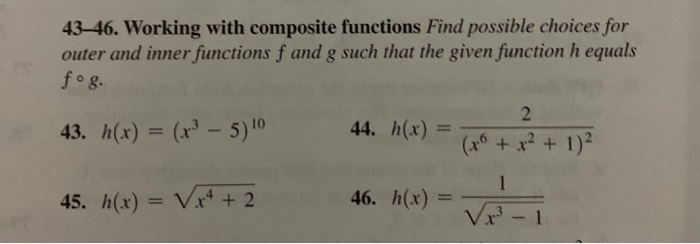 Solved 43 46 Working With Composite Functions Find Possible