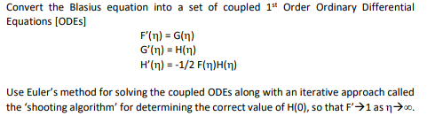 Solved Convert the Blasius equation into a set of coupled | Chegg.com