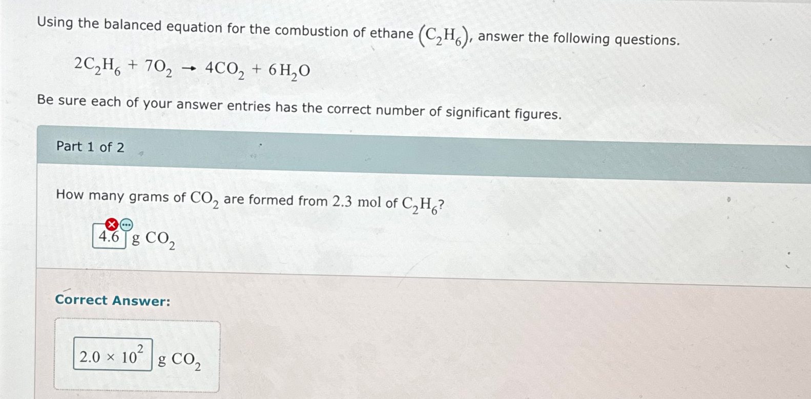 Solved Using the balanced equation for the combustion of | Chegg.com
