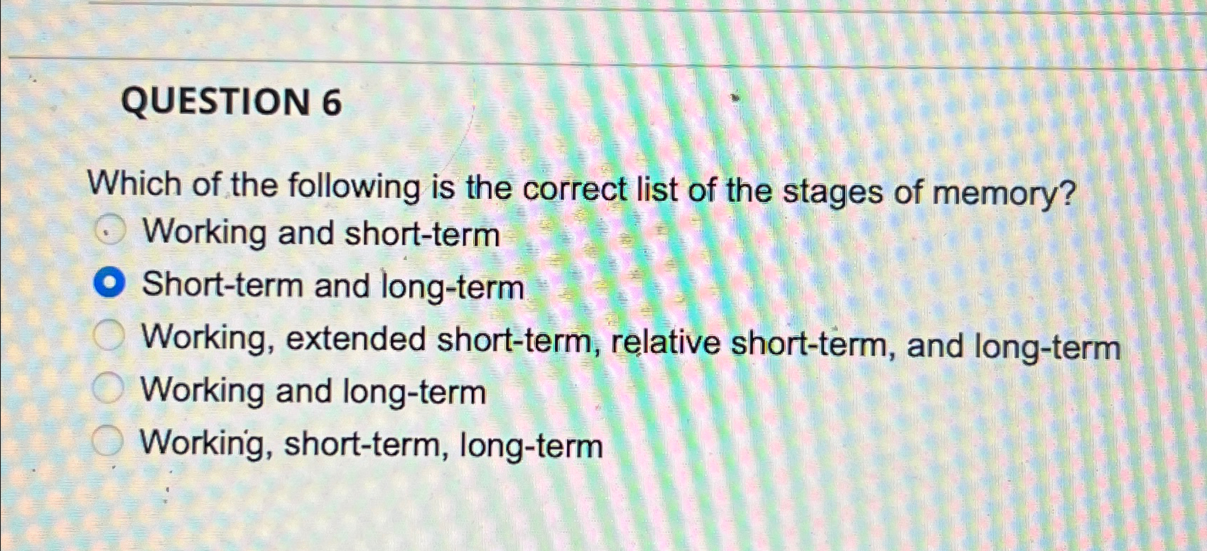 Solved QUESTION 6Which of the following is the correct list | Chegg.com