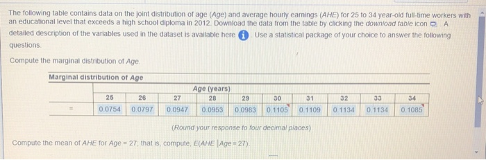 The following table contains data on the joint | Chegg.com