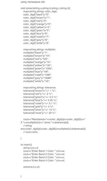Solved Write a C++ program to determine the resistance of a | Chegg.com