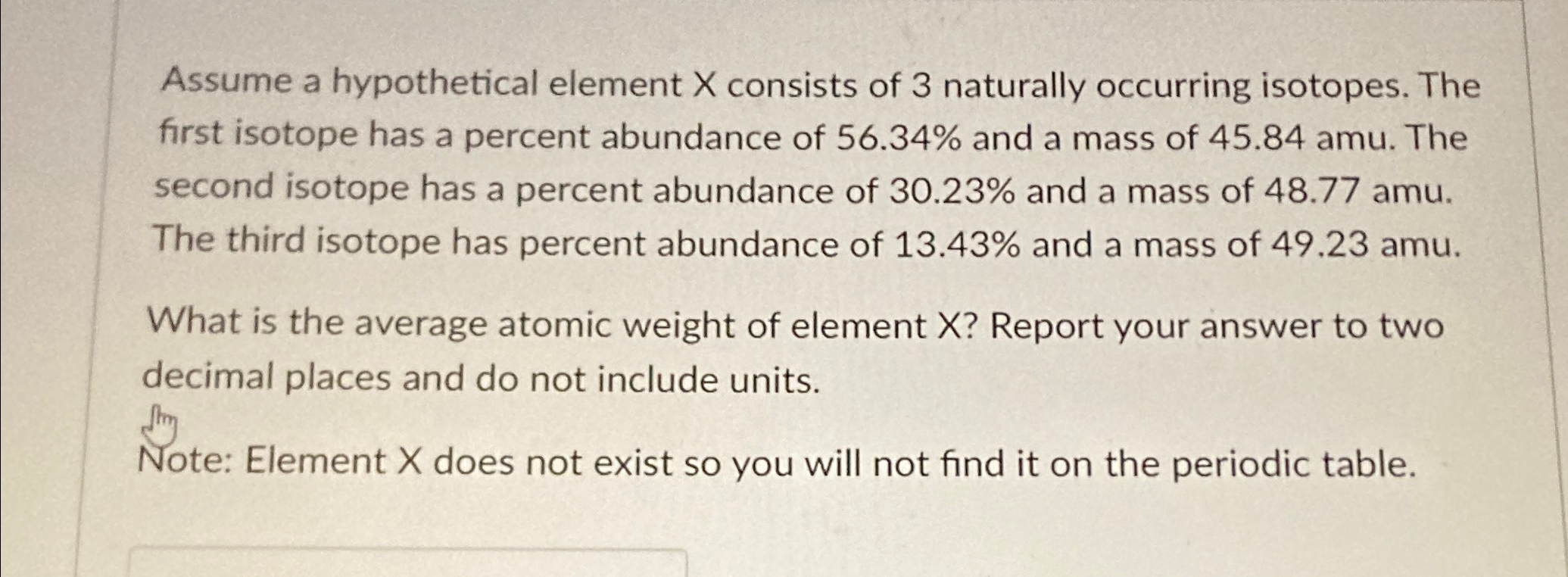 Solved Assume a hypothetical element x ﻿consists of 3 | Chegg.com