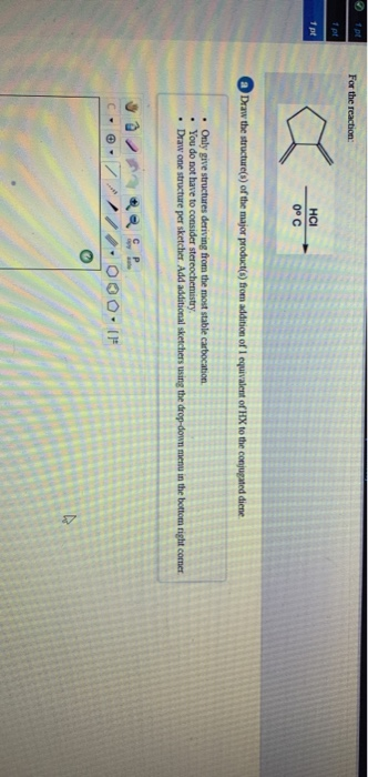 Solved For the reaction ipt 1 pt HCI 0° C Draw the | Chegg.com