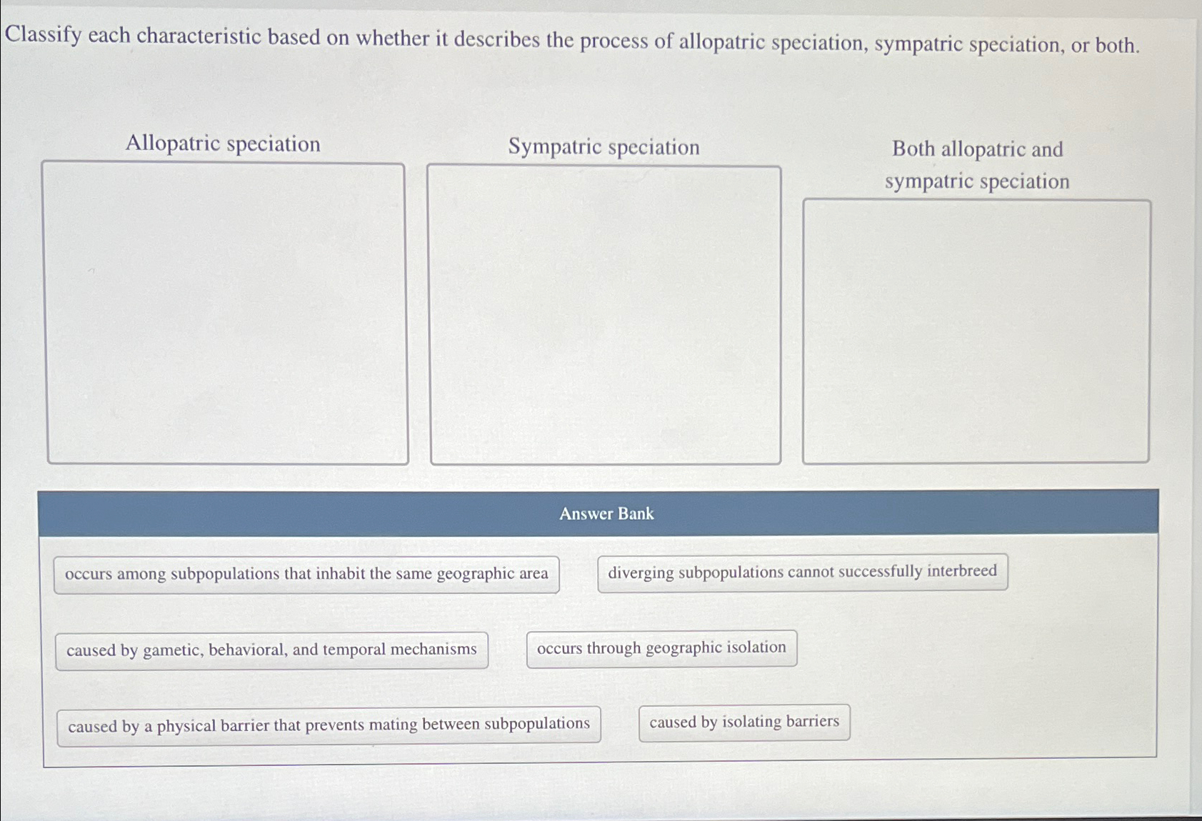 Solved Classify each characteristic based on whether it | Chegg.com