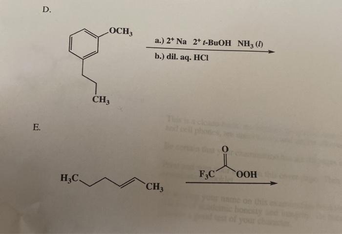 Solved Draw The Structure Of The Expected Major Organic