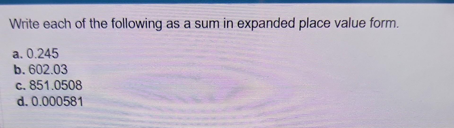 Solved Write each of the following as a sum in expanded | Chegg.com