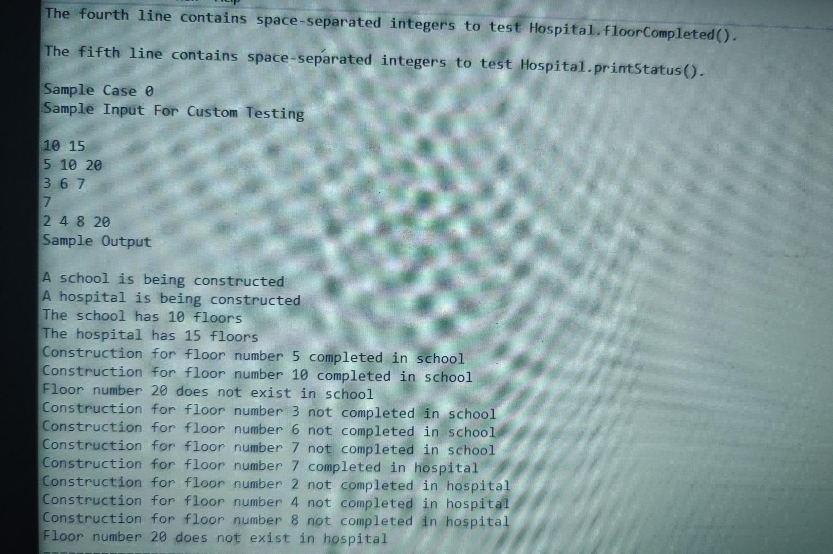 Solved The interface Building has the following methods: | Chegg.com