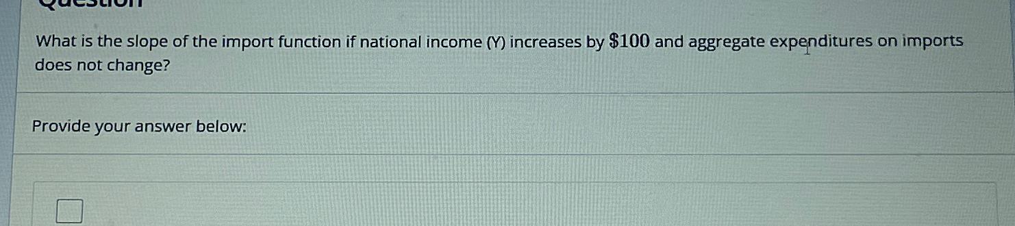 Solved What is the slope of the import function if national | Chegg.com