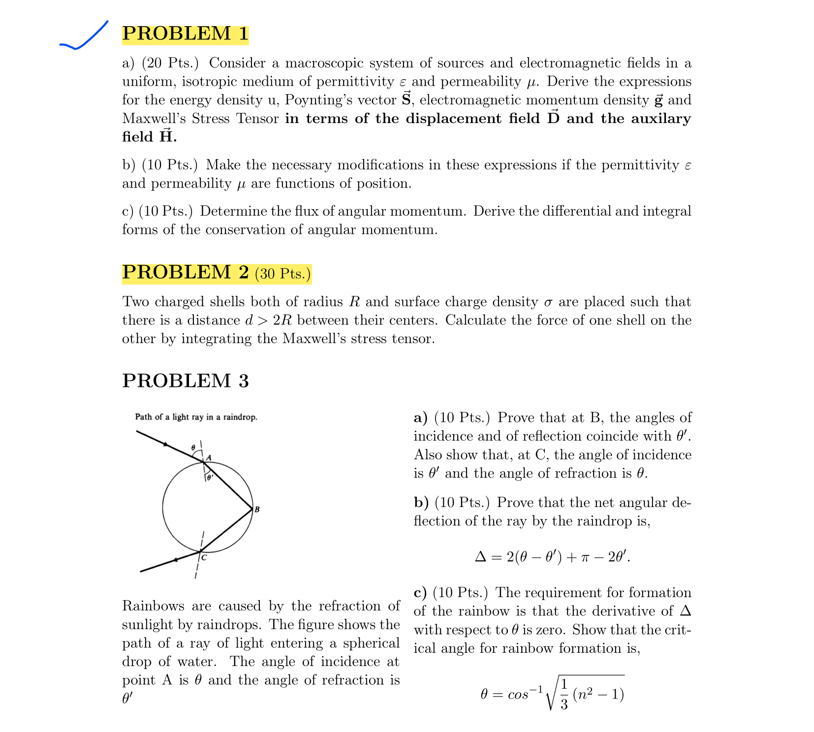 Solved PROBLEM 1a) (20 ﻿Pts.) ﻿Consider a macroscopic system | Chegg.com