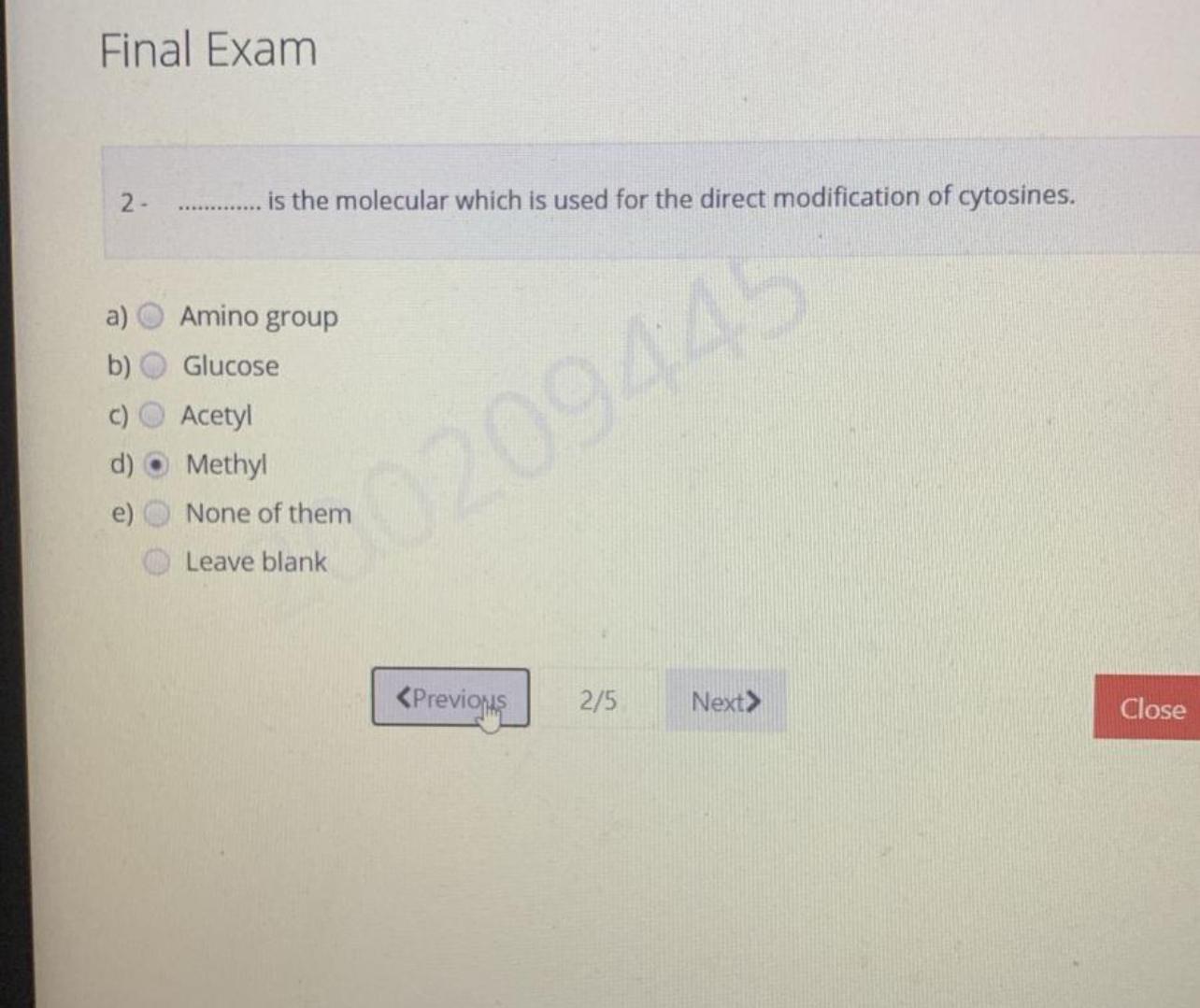 Solved Final Exam2. ﻿is the molecular which is used for the | Chegg.com
