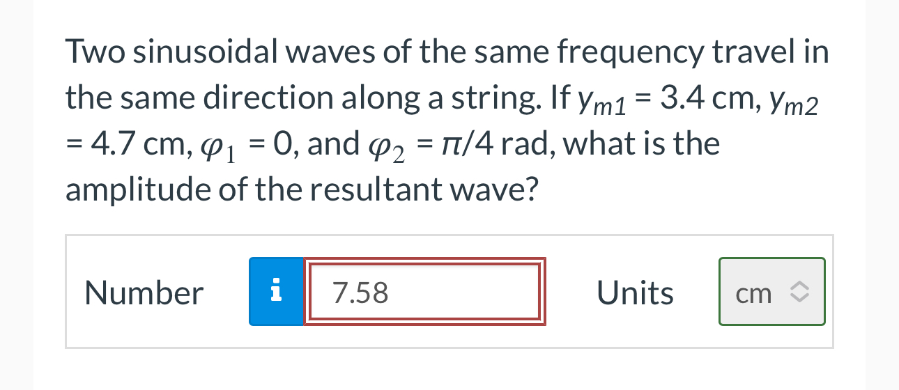 Solved Two sinusoidal waves of the same frequency travel in | Chegg.com