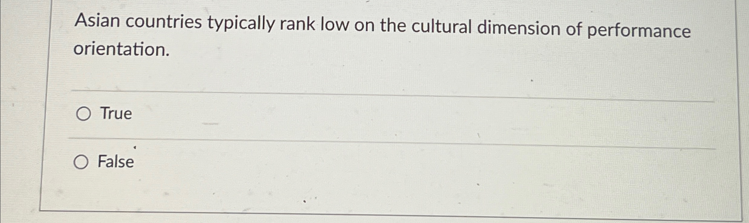 Solved Asian countries typically rank low on the cultural | Chegg.com