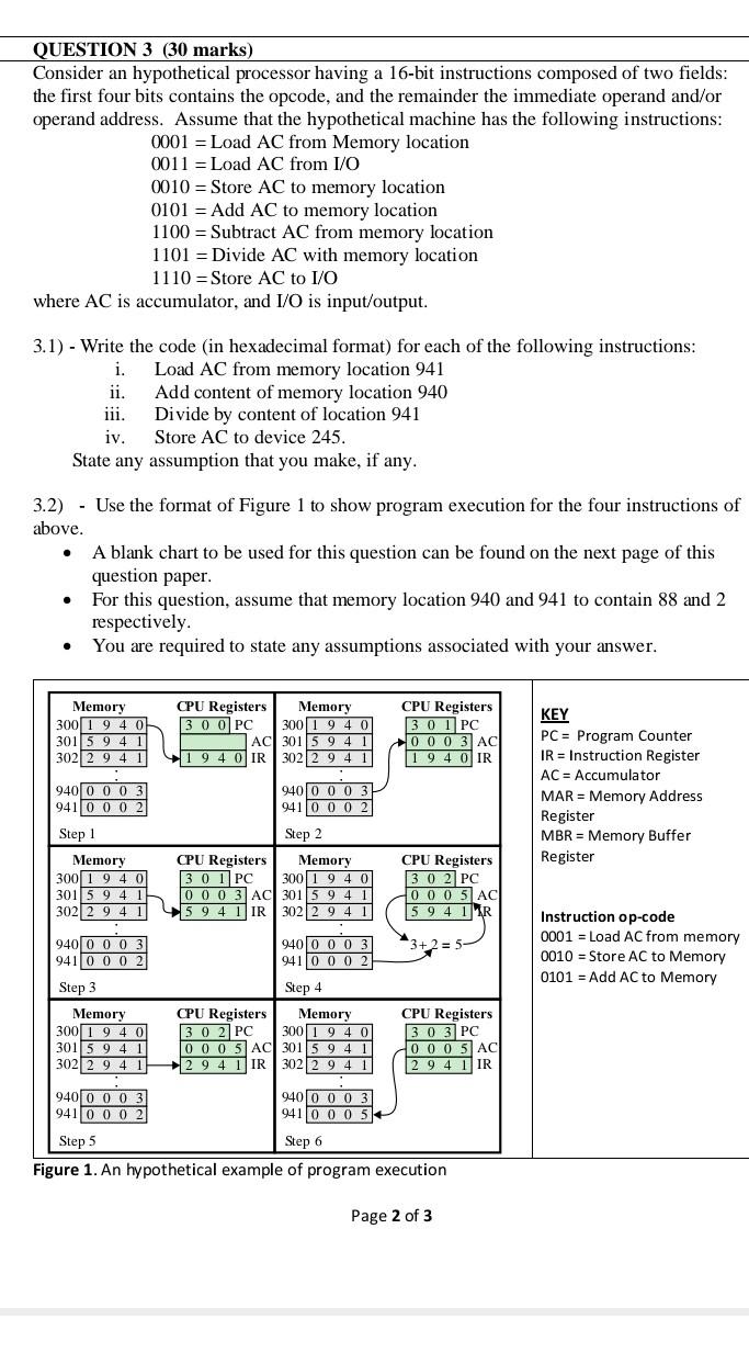 Solved Consider an hypothetical processor having a 16-bit | Chegg.com