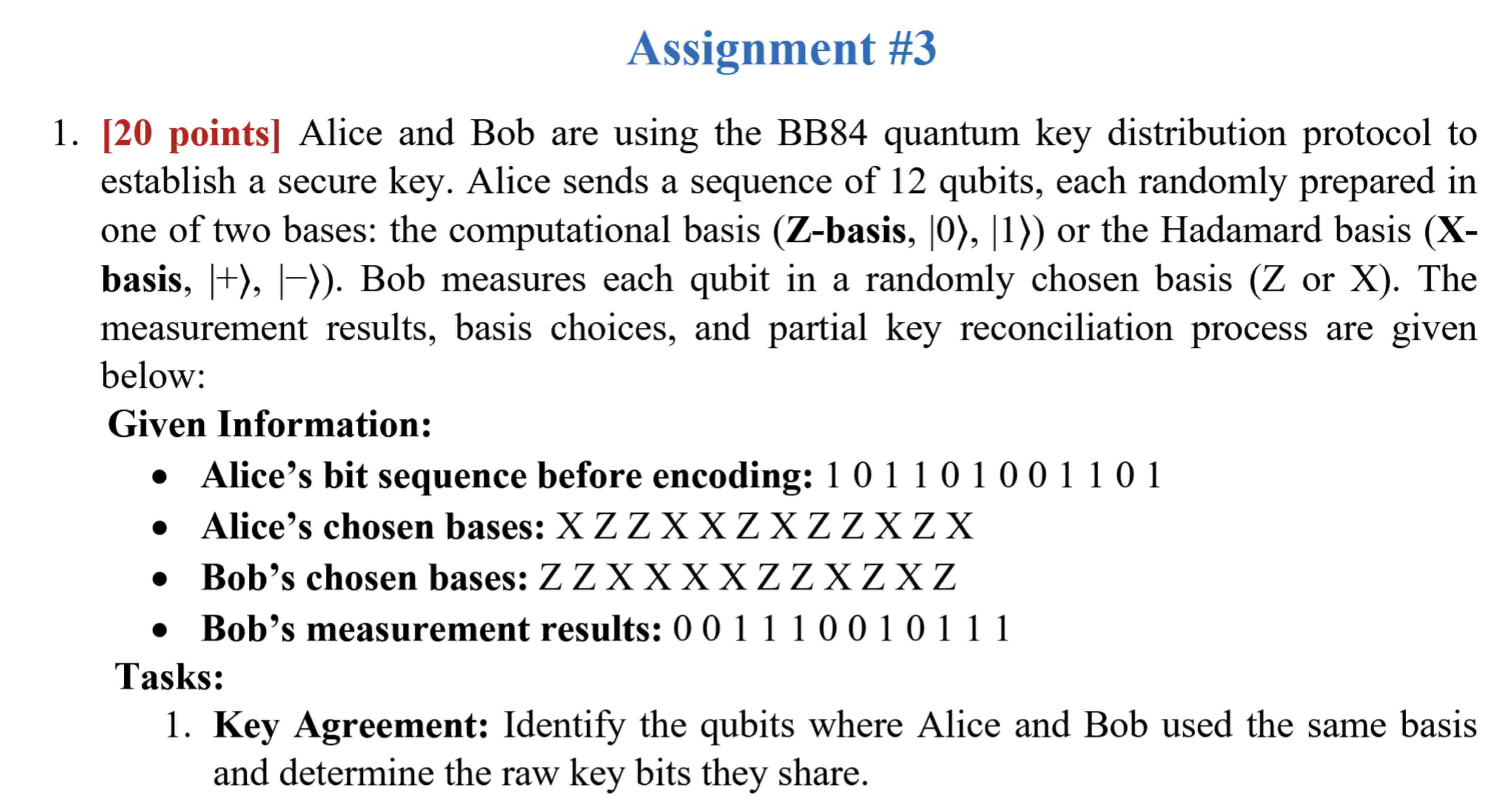 Solved Assignment \#3 1. [20 ﻿points] ﻿Alice and Bob are | Chegg.com