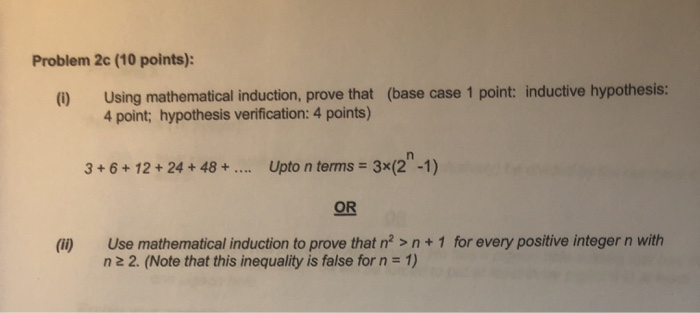 Solved Problem 2c (10 points): (1) Using mathematical | Chegg.com