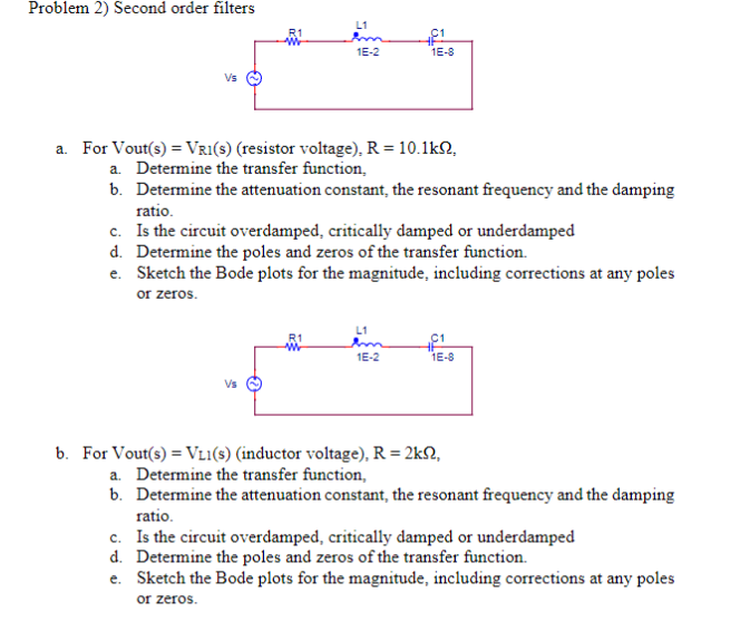Solved a. ﻿For Vout(s) = ﻿VR1(s) (resistor voltage), ﻿R | Chegg.com