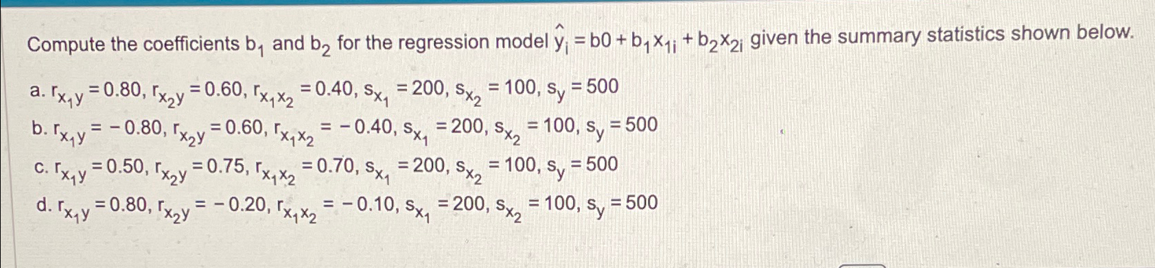 Solved Compute the coefficients b1 ﻿and b2 ﻿for the | Chegg.com