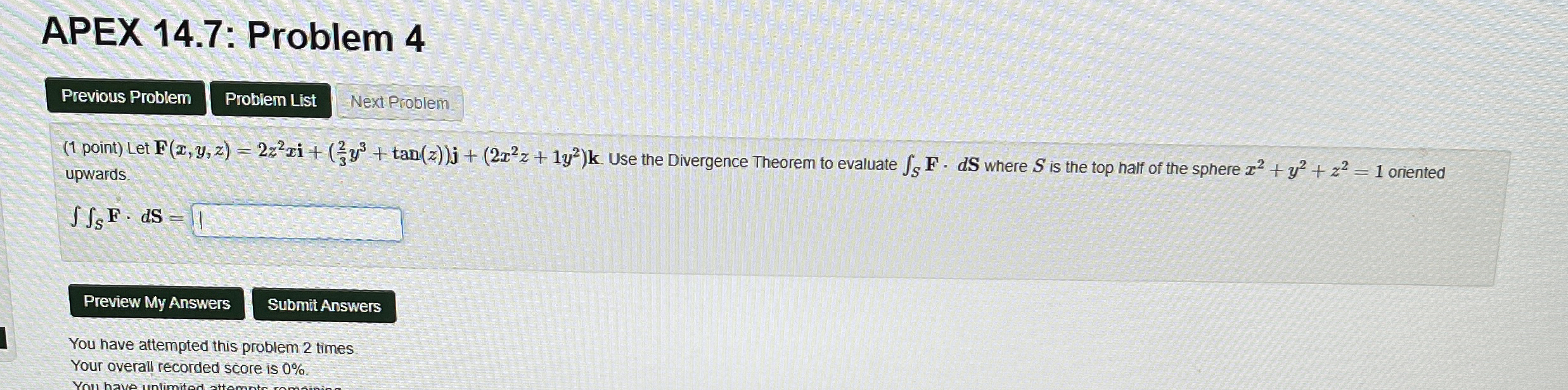 Solved APEX 14.7: Problem 4Next Problem(1 ﻿point) ﻿Let | Chegg.com