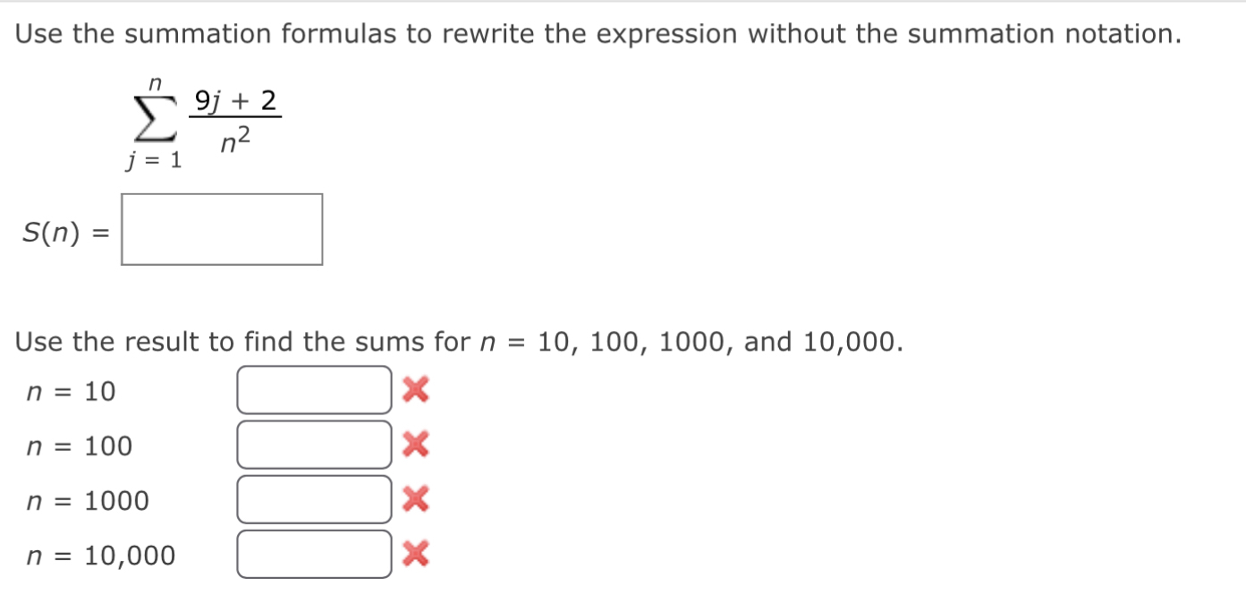 Solved Use the summation formulas to rewrite the expression | Chegg.com