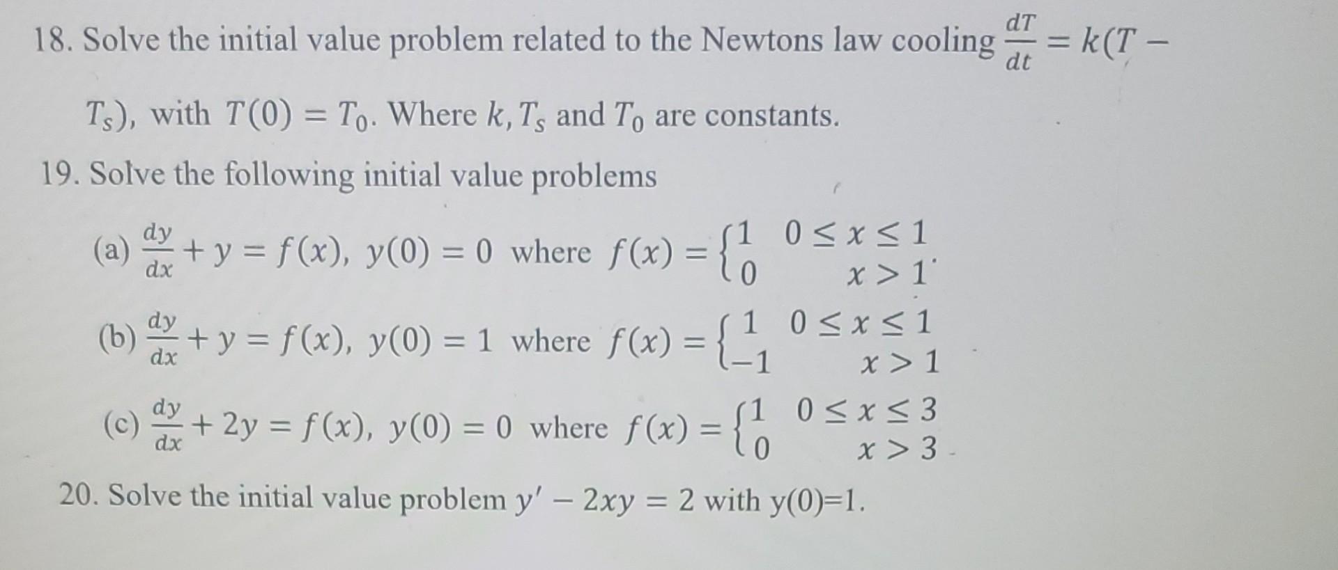 Solved 18. Solve the initial value problem related to the | Chegg.com