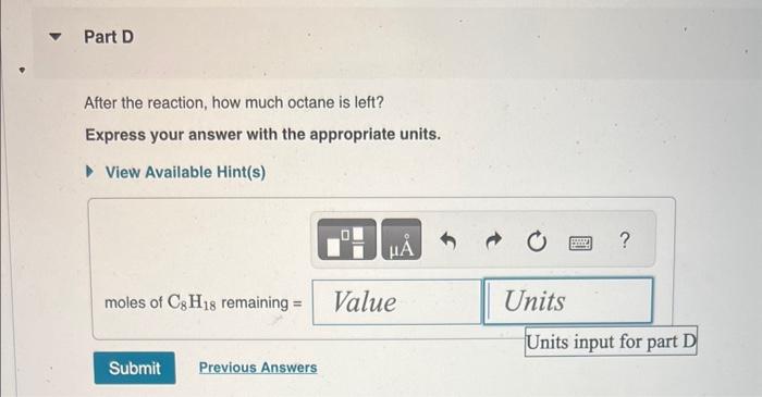 Solved The octane rating of gasoline is a relationship of | Chegg.com