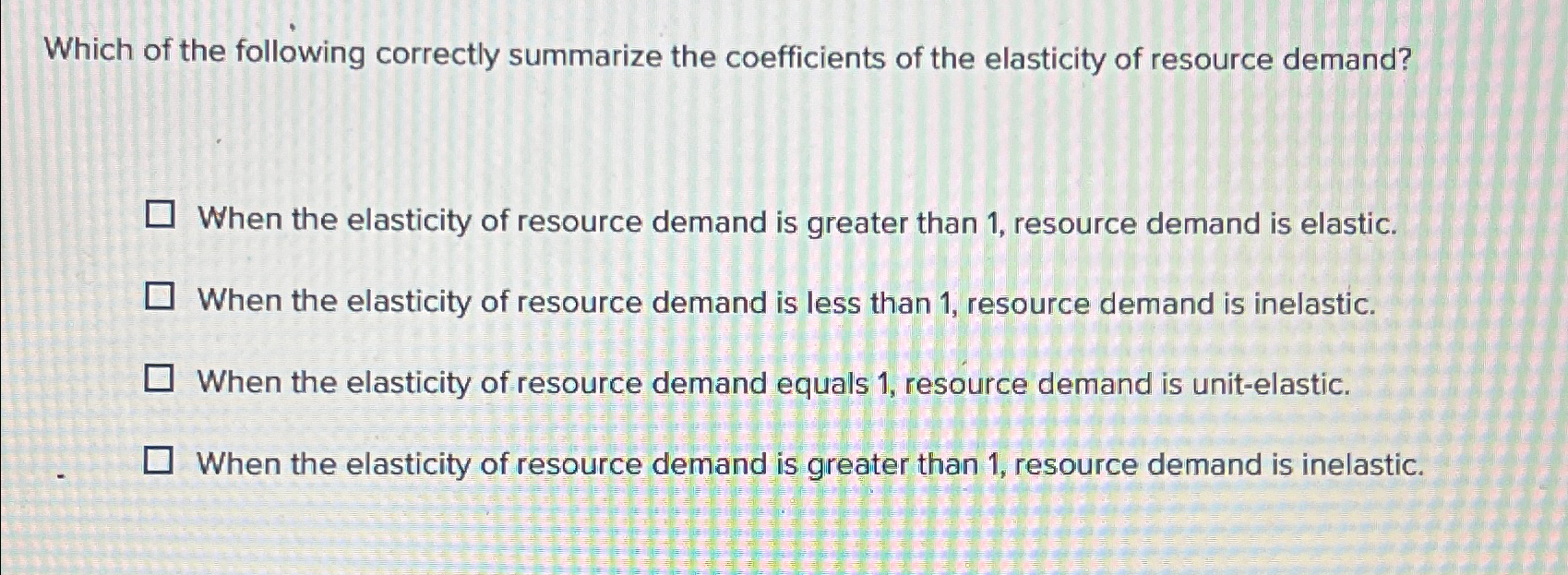 Solved Which of the following correctly summarize the | Chegg.com
