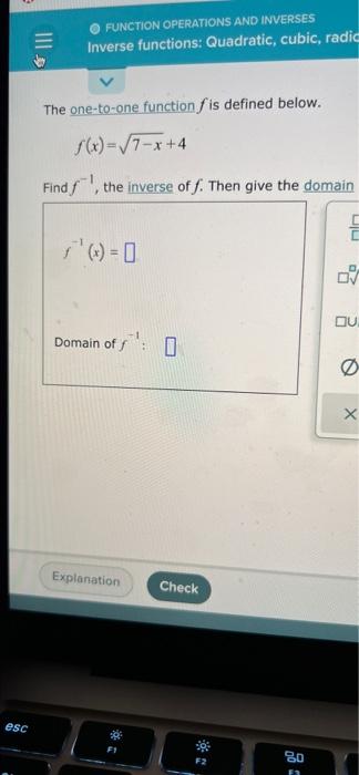 Solved FUNCTION OPERATIONS AND INVERSES Inverse functions: | Chegg.com