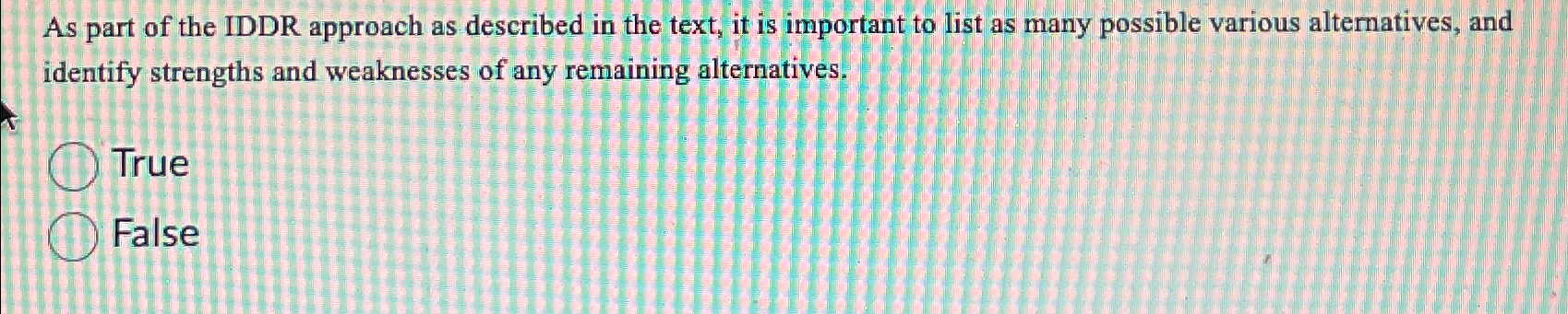 Solved As part of the IDDR approach as described in the | Chegg.com