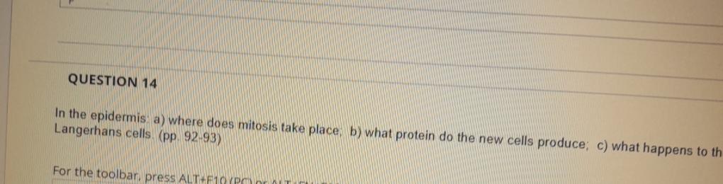 Solved QUESTION 14In the epidermis: a) ﻿where does mitosis | Chegg.com