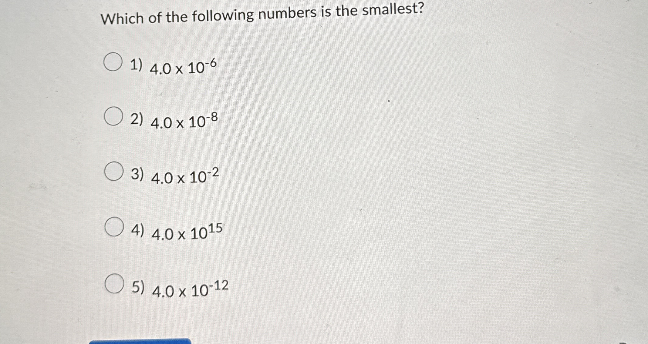 Which of the following numbers is the | Chegg.com