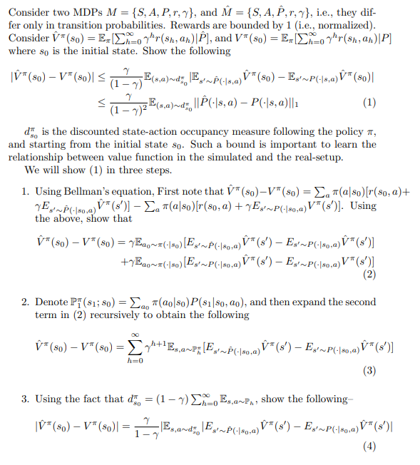 Solved Consider two MDPs M={S,A,P,r,γ}, ﻿and | Chegg.com