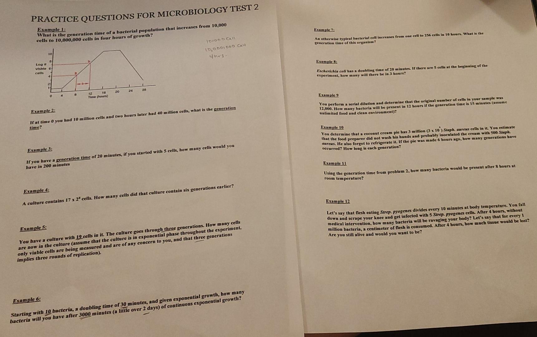 Solved PRACTICE QUESTIONS FOR MICROBIOLOGY TEST 2 Example 1: | Chegg.com