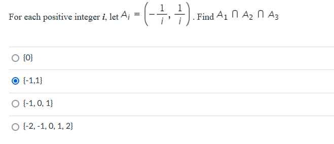 For each positive integer i, ﻿let Ai=(-1i,1i). ﻿Find | Chegg.com
