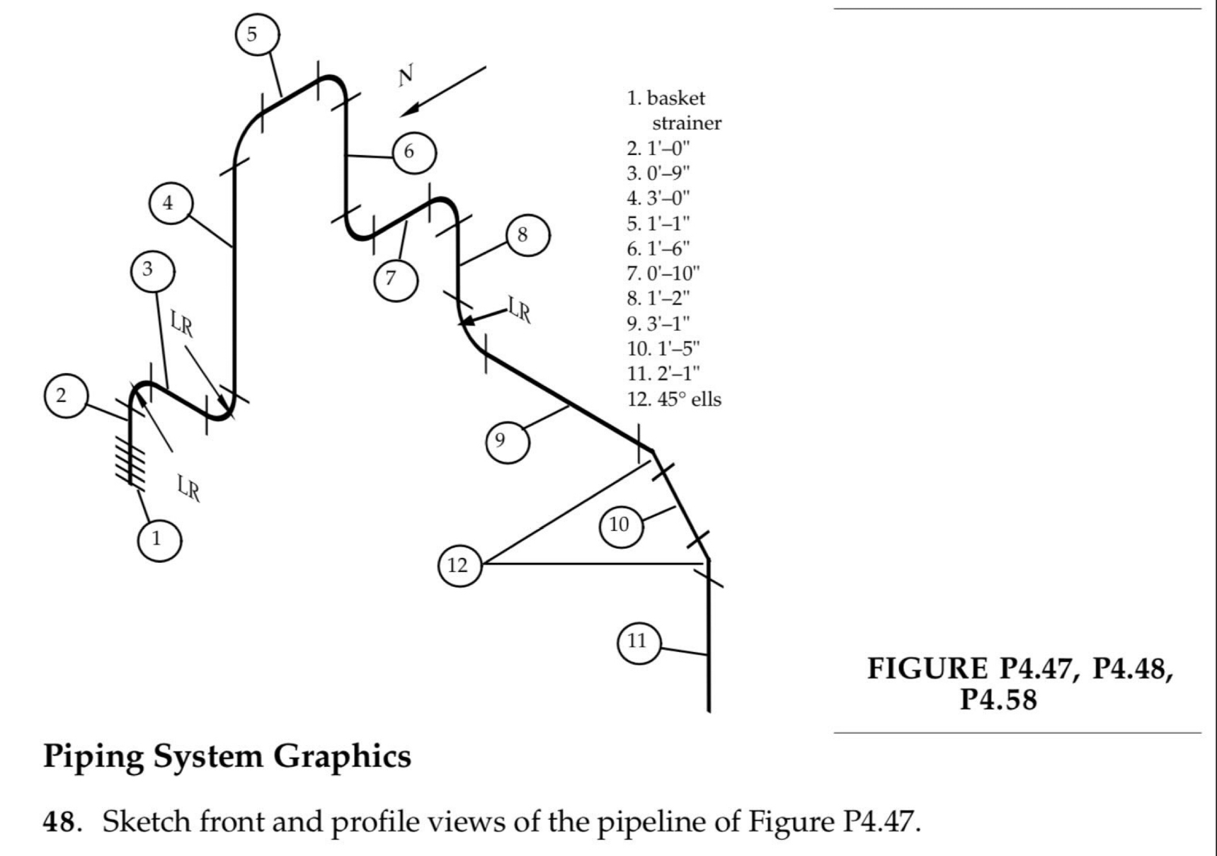 Solved FIGURE P4.47, ﻿P4.48, ﻿P4.58Piping System Graphics48. | Chegg.com