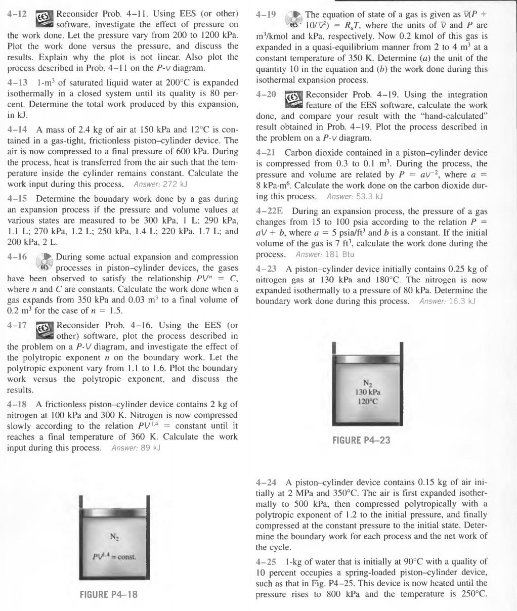 Solved 4-12 EES Reconsider Prob. 4-11. Using EES (or other) | Chegg.com Solved 4-12 EES Reconsider Prob. 4-11. Using EES (or other) | Chegg.com