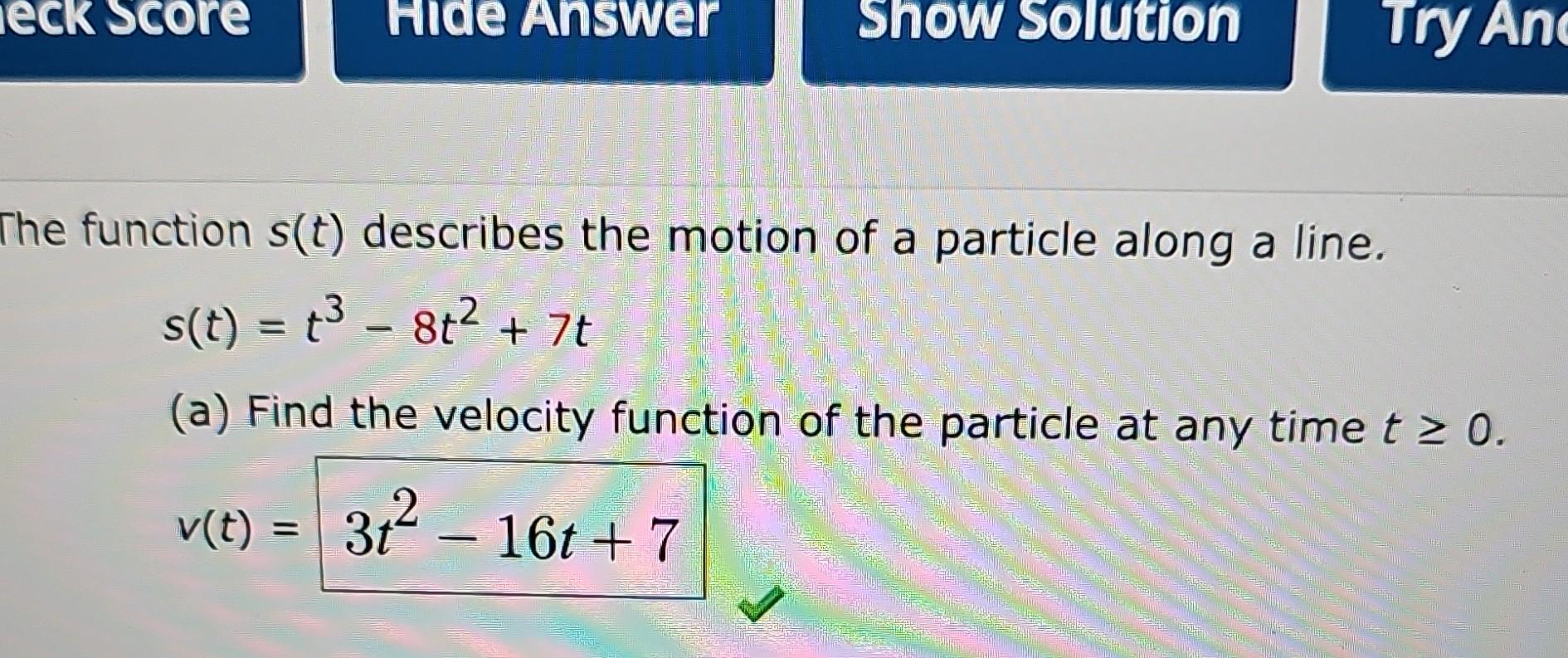 Solved function s(t) describes the motion of a particle | Chegg.com